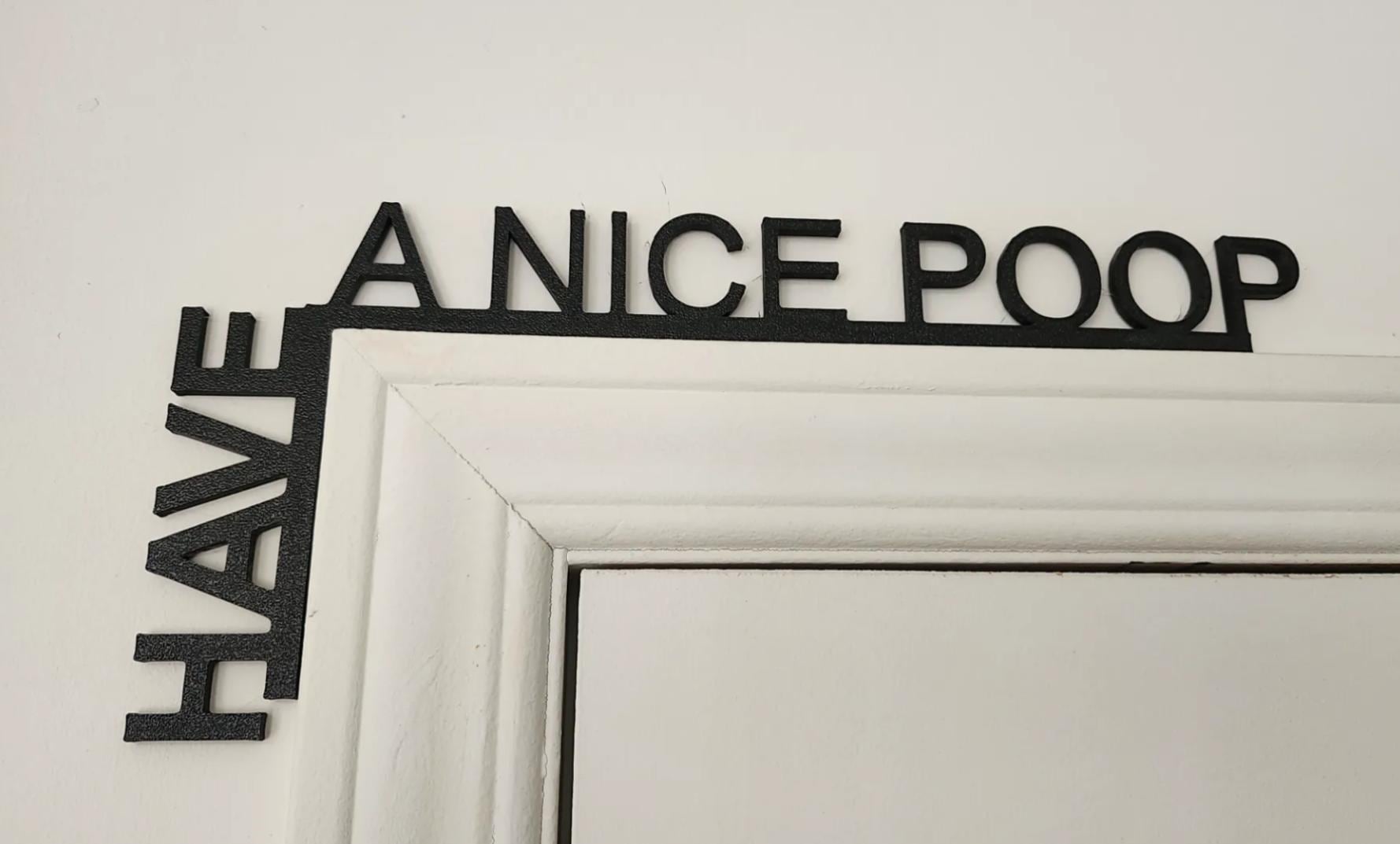 Have a Nice Poop Door Corner Sign | Funny Bathroom Signs | Bathroom ...