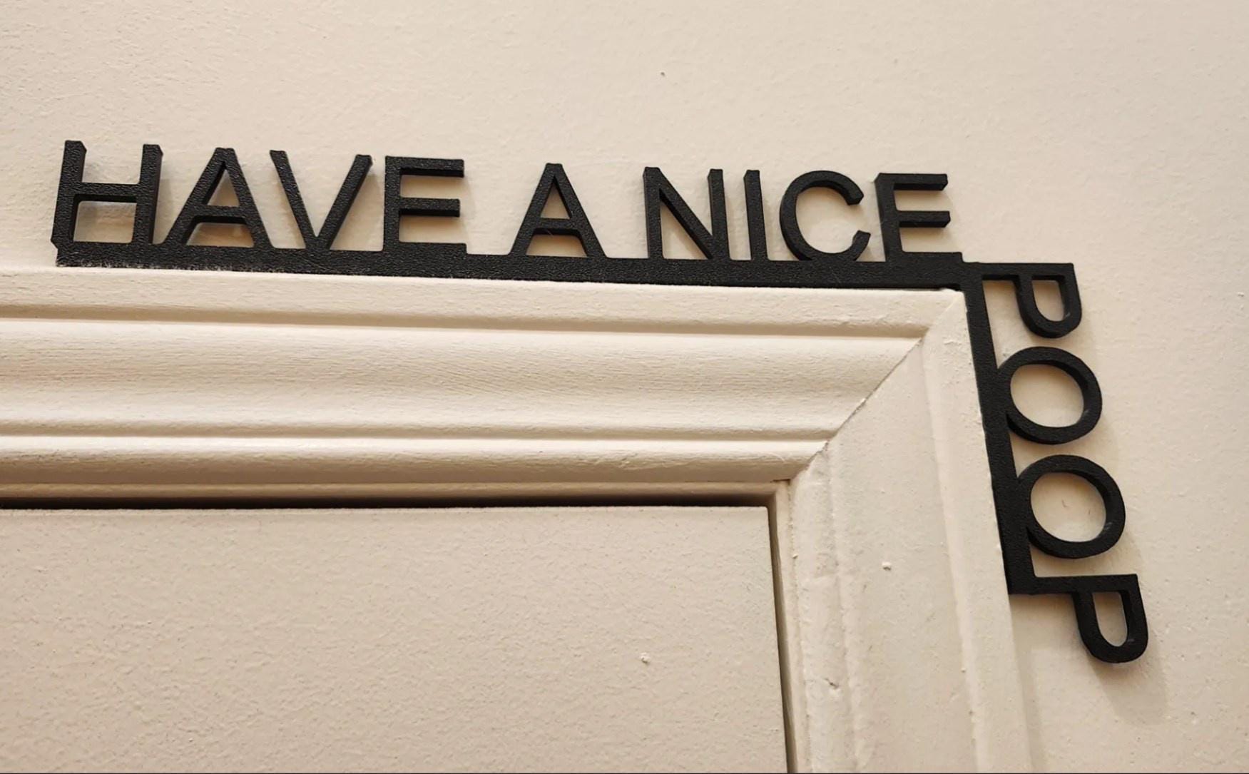 Have a Nice Poop Door Corner Sign | Funny Bathroom Signs | Bathroom ...