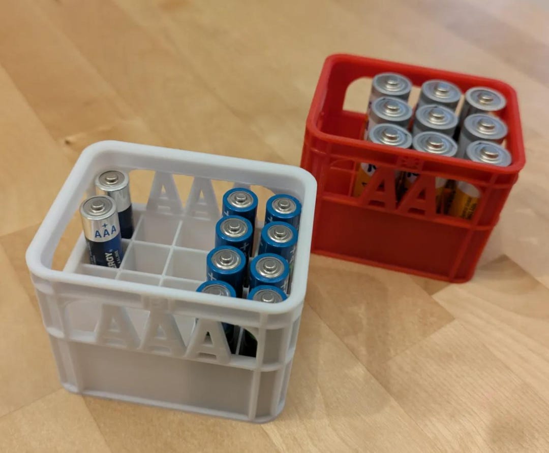 Battery Crate Storage for AA and AAA | 2-pack | Dispenser for Batteries ...