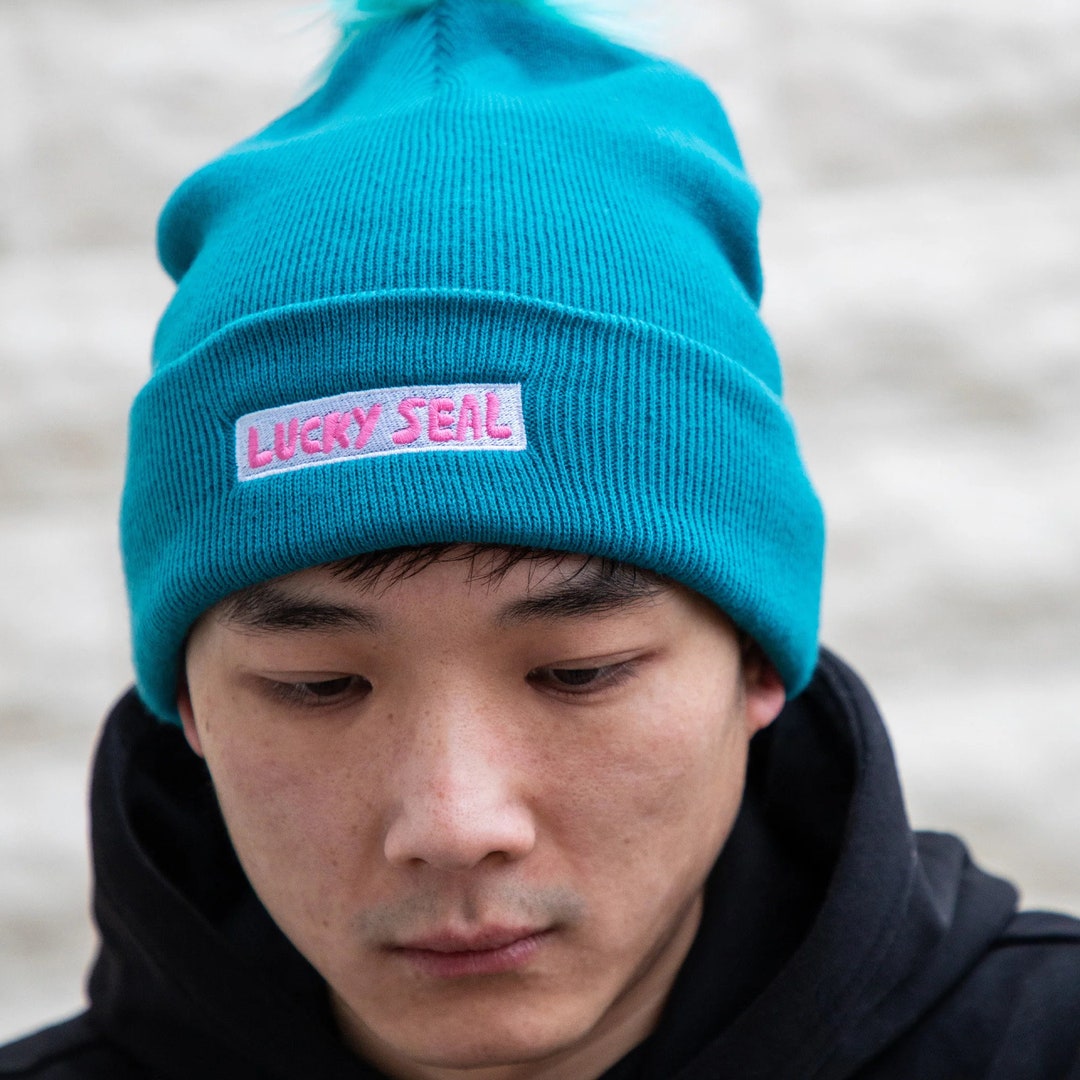 Kawaii Teal Blue Beanie Hats by Luckyseal Co for Cute Autumn - Etsy