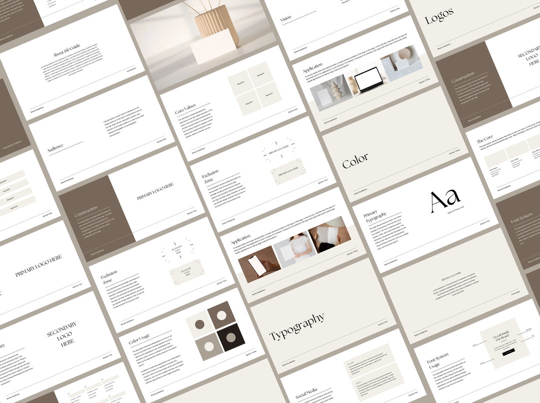 Brand Guidelines Canva Template 32 Pages Video - Etsy