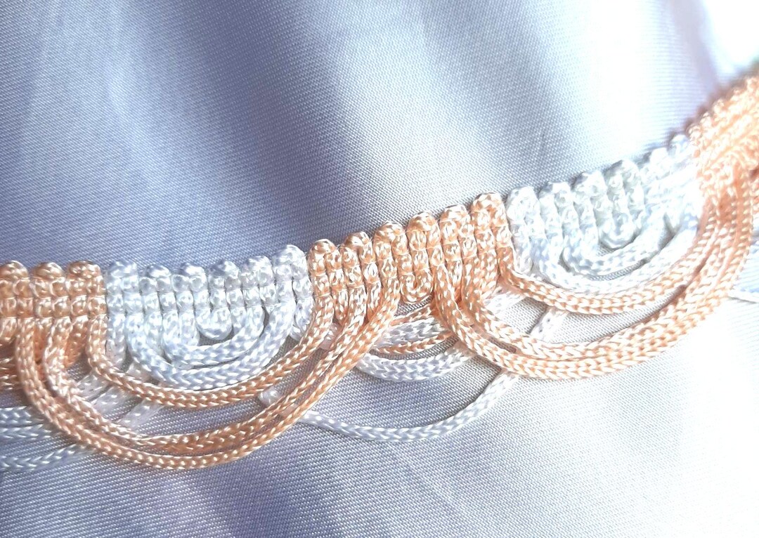 Scalloped Fringe, Peach and White, Satin Cord Trim, Vintage - Etsy
