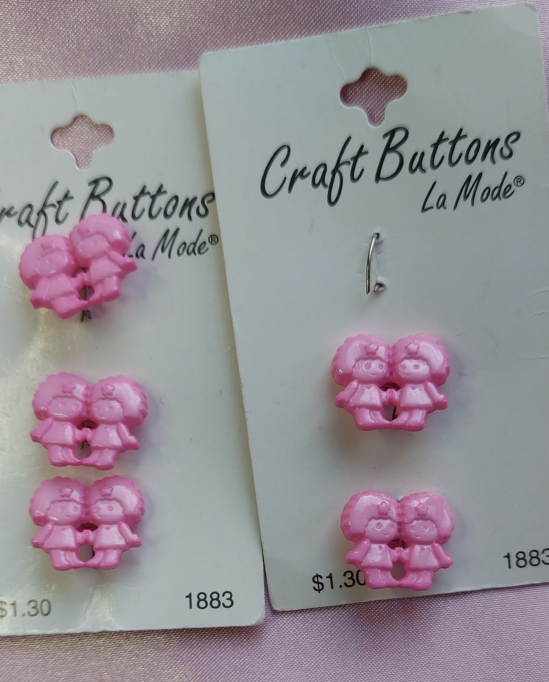 Pink Buttons Girls, 19mm, With Shanks, Vintage - Etsy