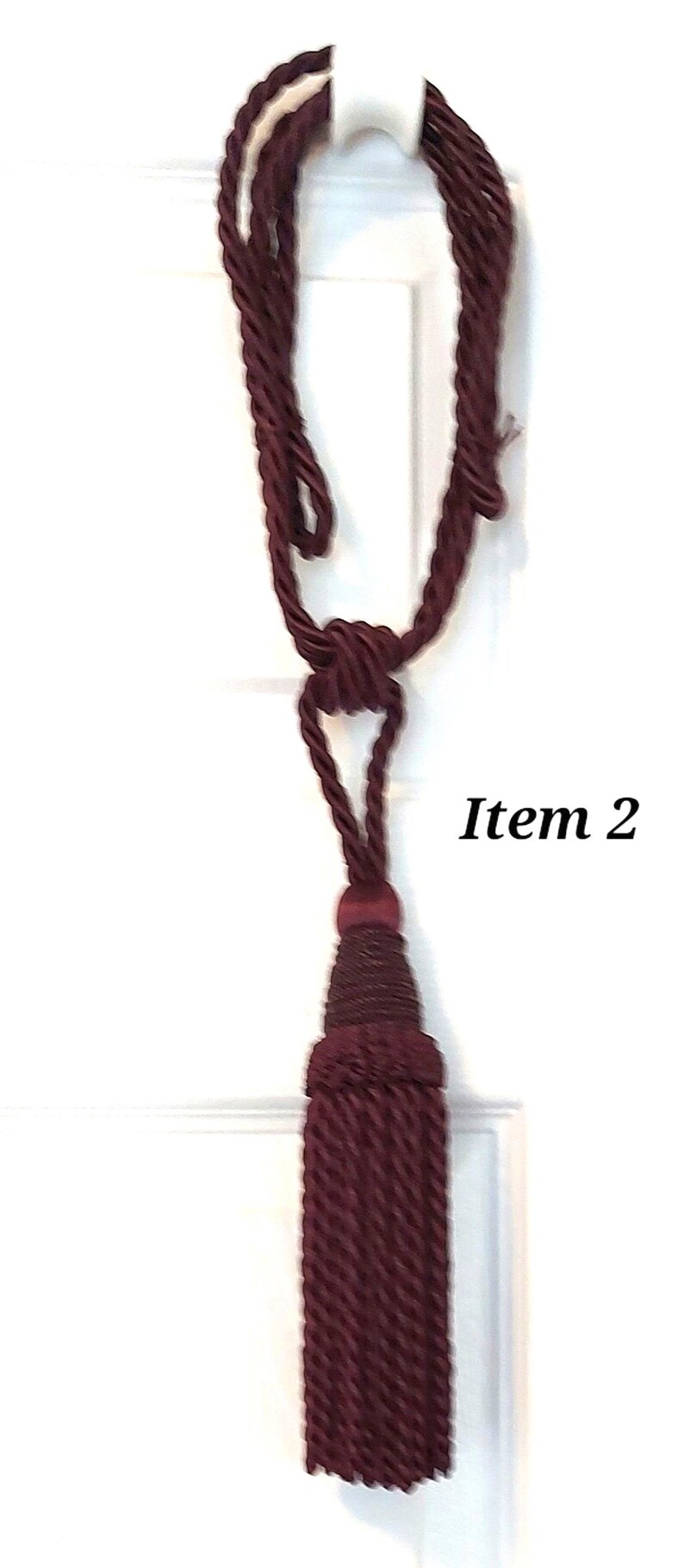 Curtain Tiebacks With Large Luxury Silk Tassels - Red, Maroon ...
