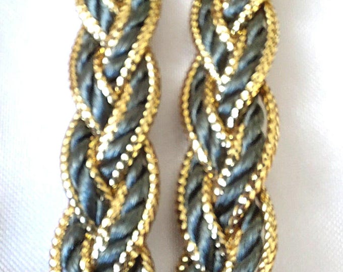 Metallic Braid - Gold and Green, Plaited Braid, Sold by Yard - Etsy