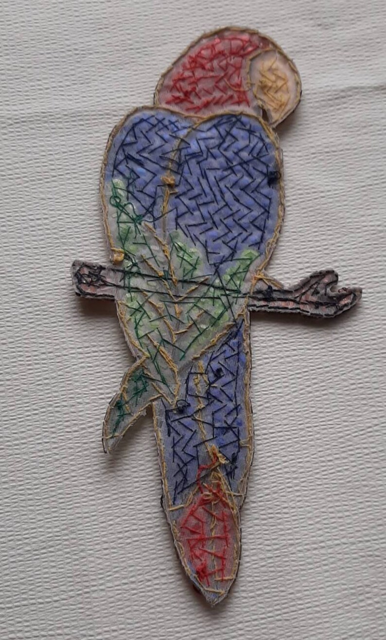 Parrot Sequin Applique Colourful Bird Motif, Vintage - Etsy
