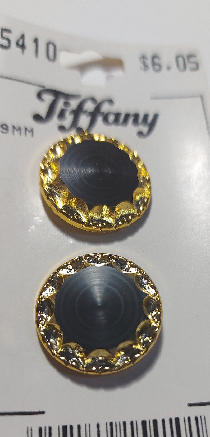 Buttons Gold and Black, Round, With Ornamental Gold Rims and Shanks - Etsy