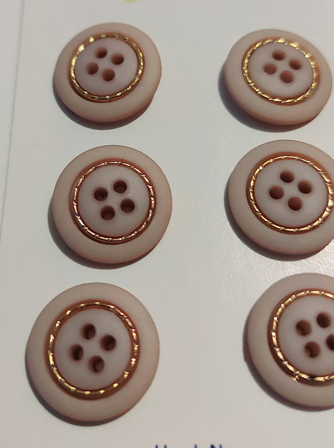 Beige Buttons, Round, 14mm, Flat, 4-hole, Vintage - Etsy