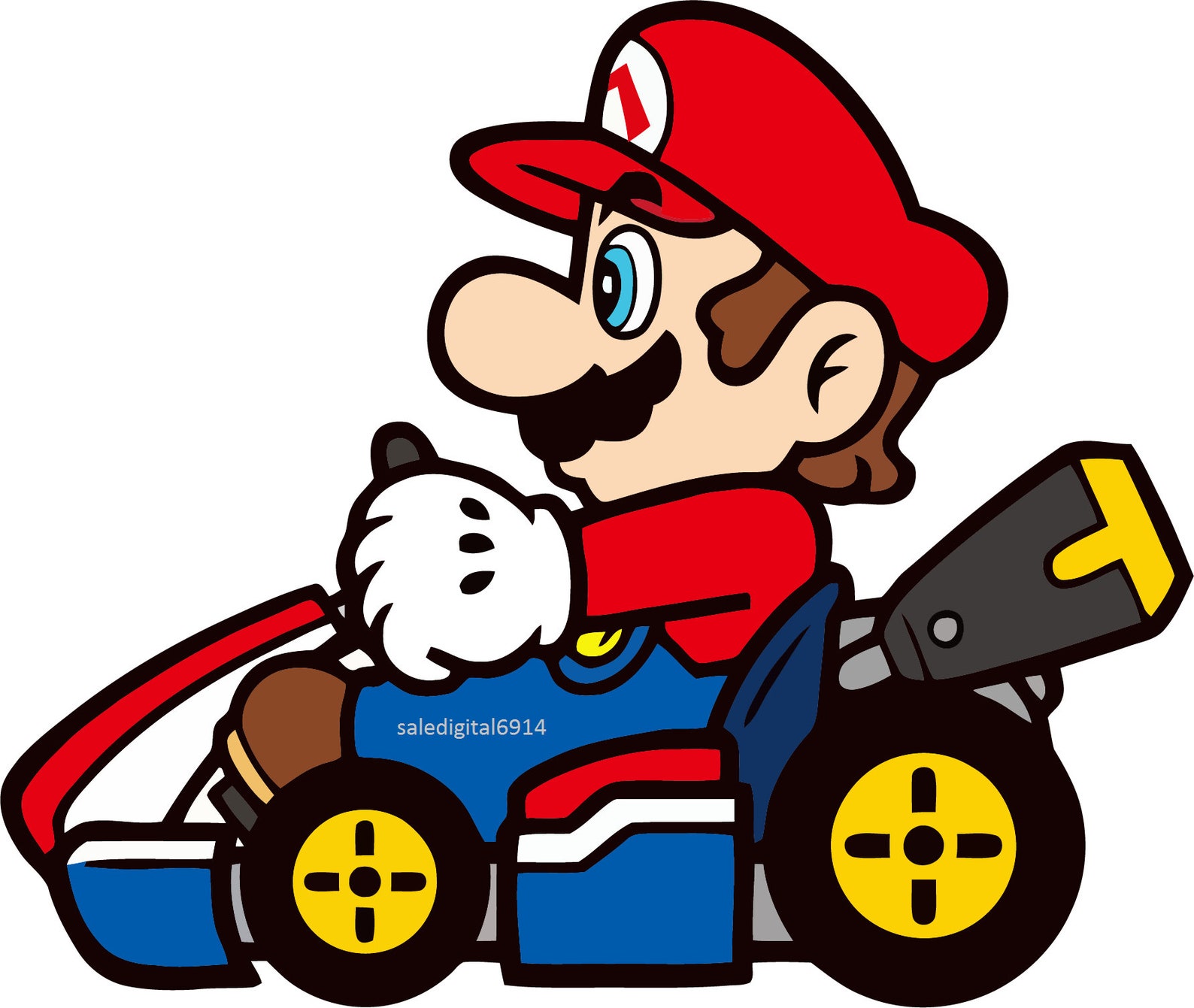 Super Mario Svg Png,mario Car,driver Mario,cartoon,kids Gift,cartoon ...
