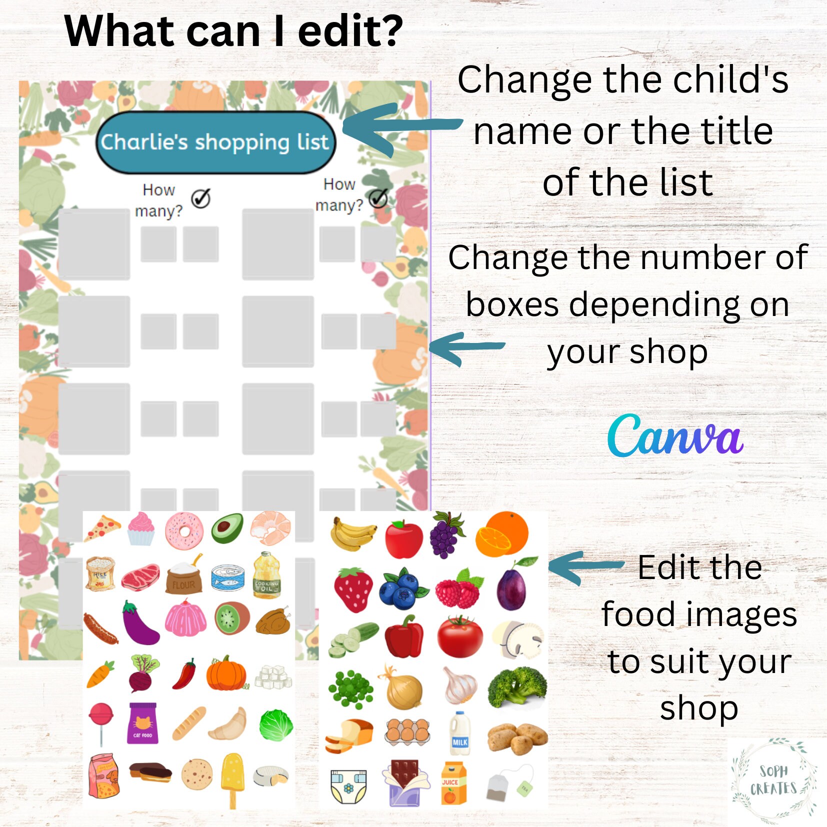 Children's Printable Visual Shopping List. Montessori. Special Needs ...