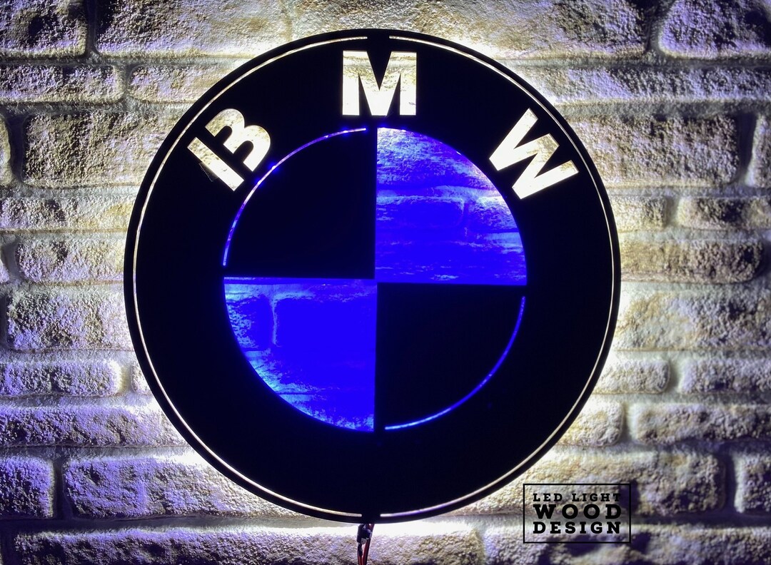 BMW Sign Automobile Sign BMW Logo Led Sign Garage Decor - Etsy