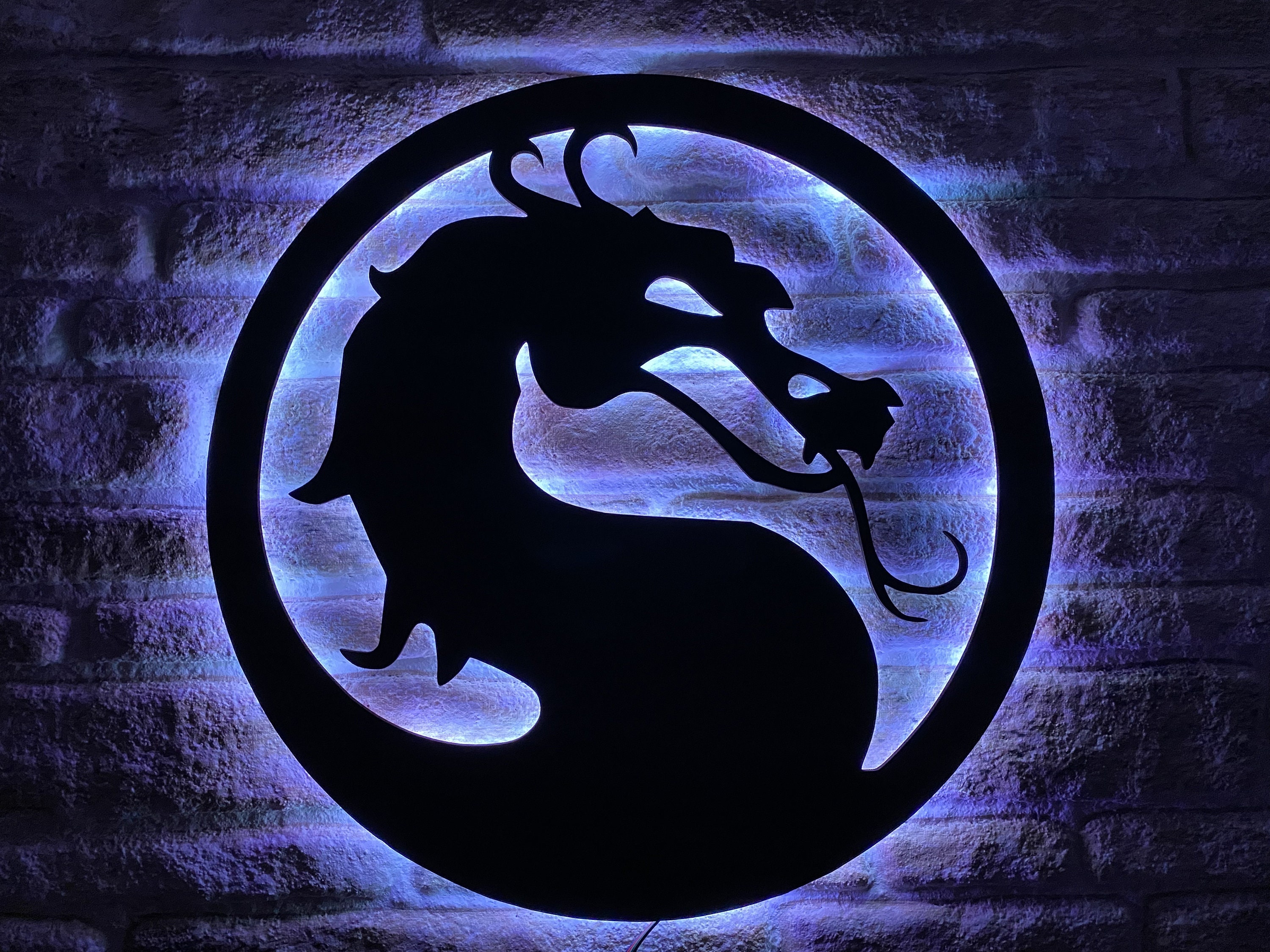 Dragon Led Sign, Dragon Decor, Dragon Lighted up Wooden Wall Decor ...