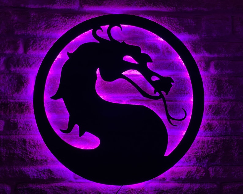 Dragon Led Sign, Dragon Decor, Dragon Lighted up Wooden Wall Decor ...