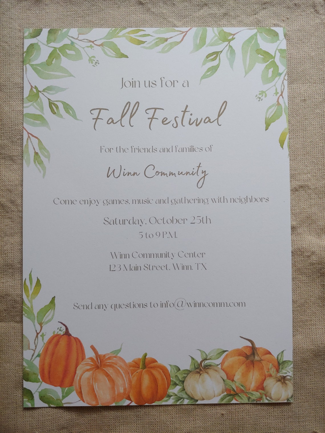 Fall Festival Invitation Template, Editable and Printable. - Etsy