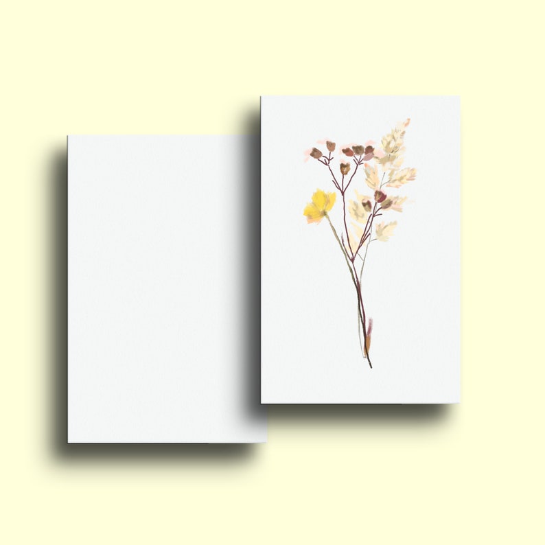 Wildflower Blank Greeting Card Bundle | Instant Download | Printable ...