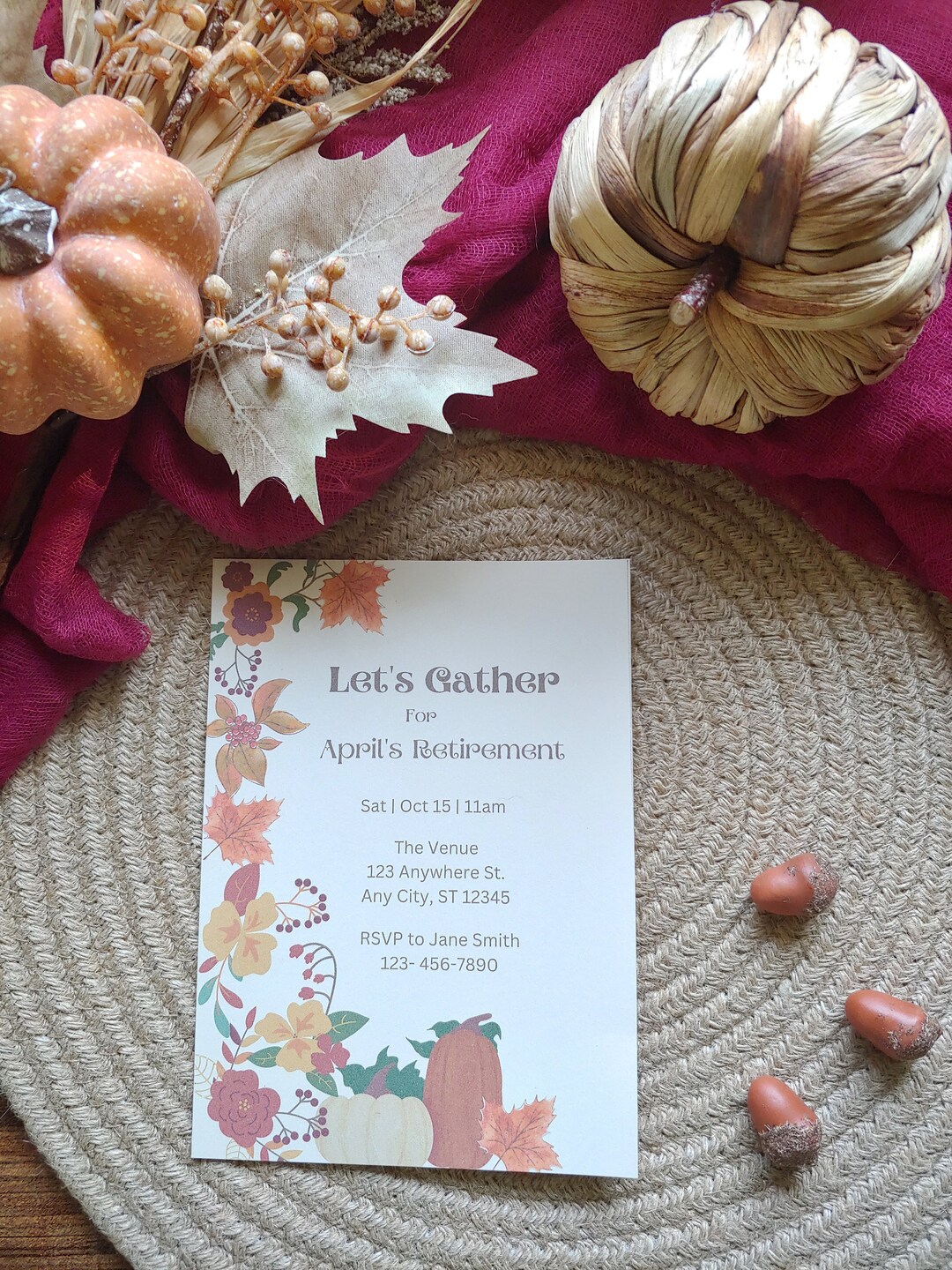 Fall Party Invitation, Editable and Printable - Etsy