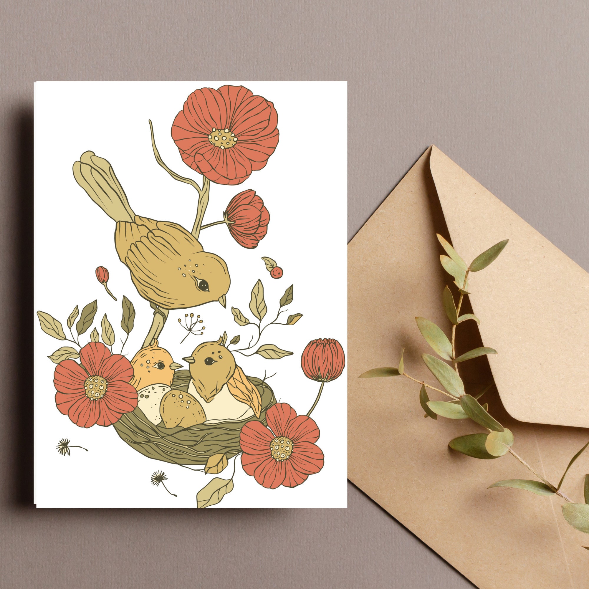 Printable Vintage Bird Notecards | Instant Download | - Etsy