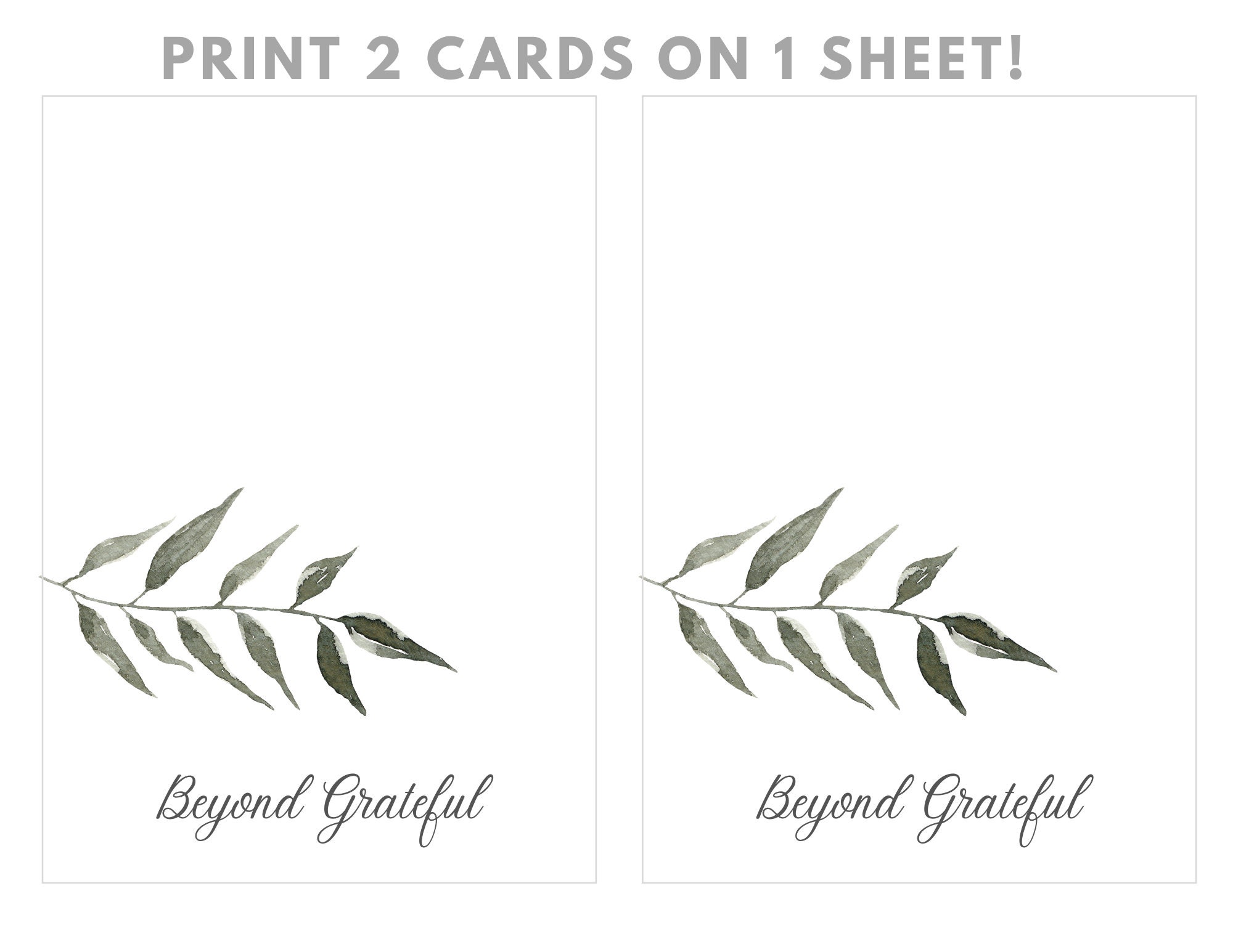 Printable Watercolor Thank You Card | Instant Download - Etsy