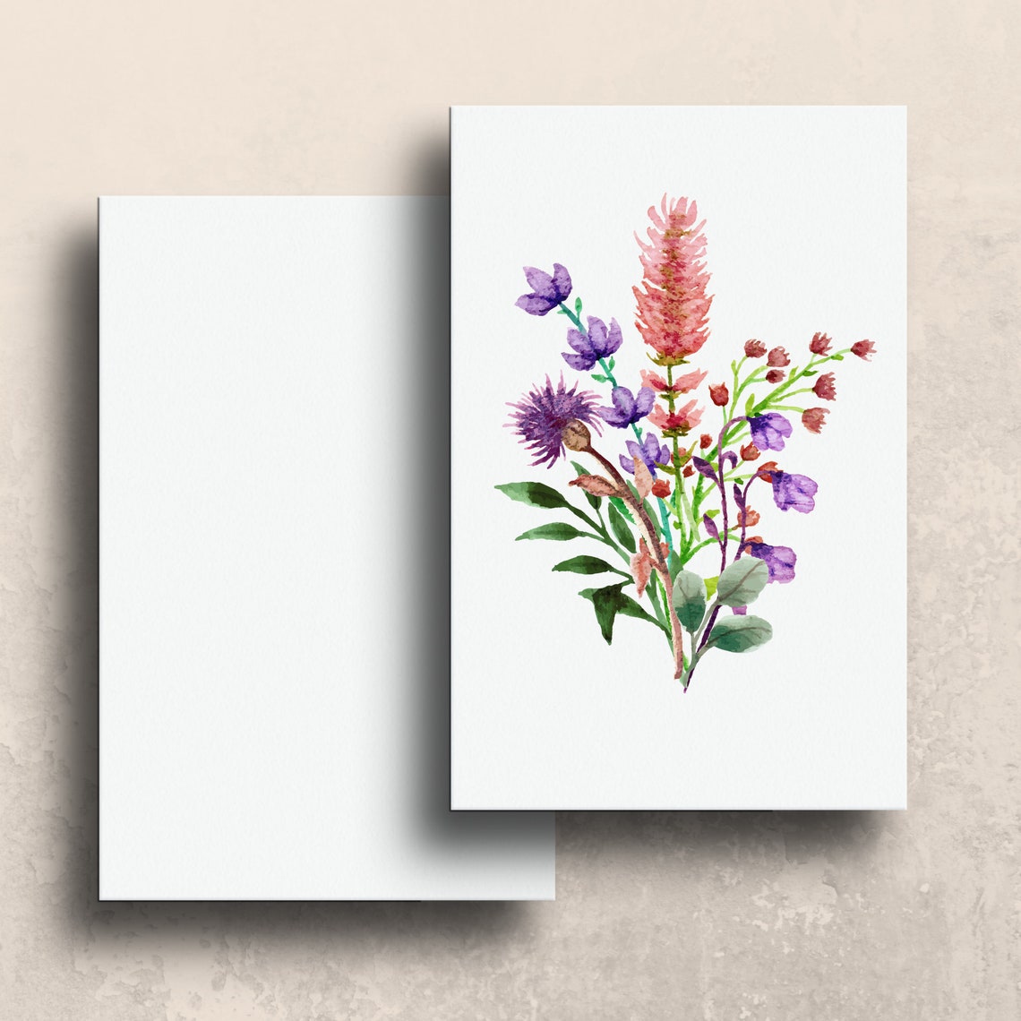 Wildflower Blank Greeting Card Bundle | Instant Download | Printable ...