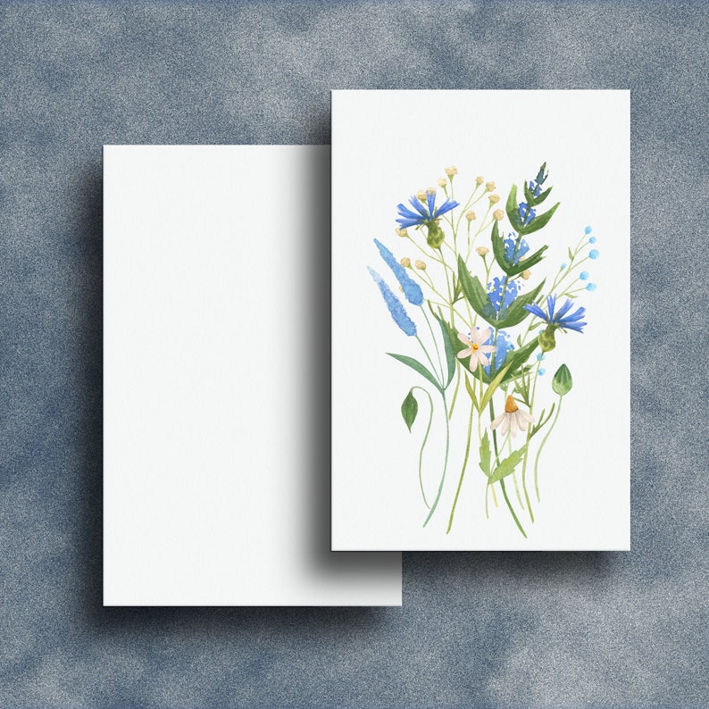 Wildflower Blank Greeting Card Bundle | Instant Download | Printable ...