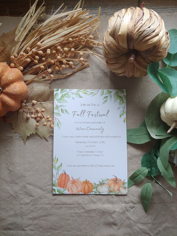 Fall Festival Invitation Template Editable and Printable. - Etsy
