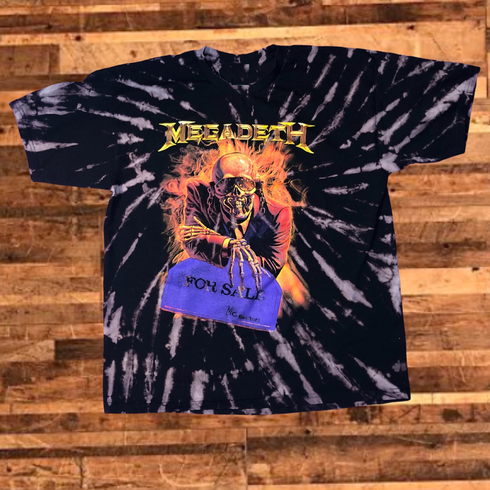Custom Megadeth Rock Band Burning Reverse-dye Spiral Tie-dye T-shirt ...