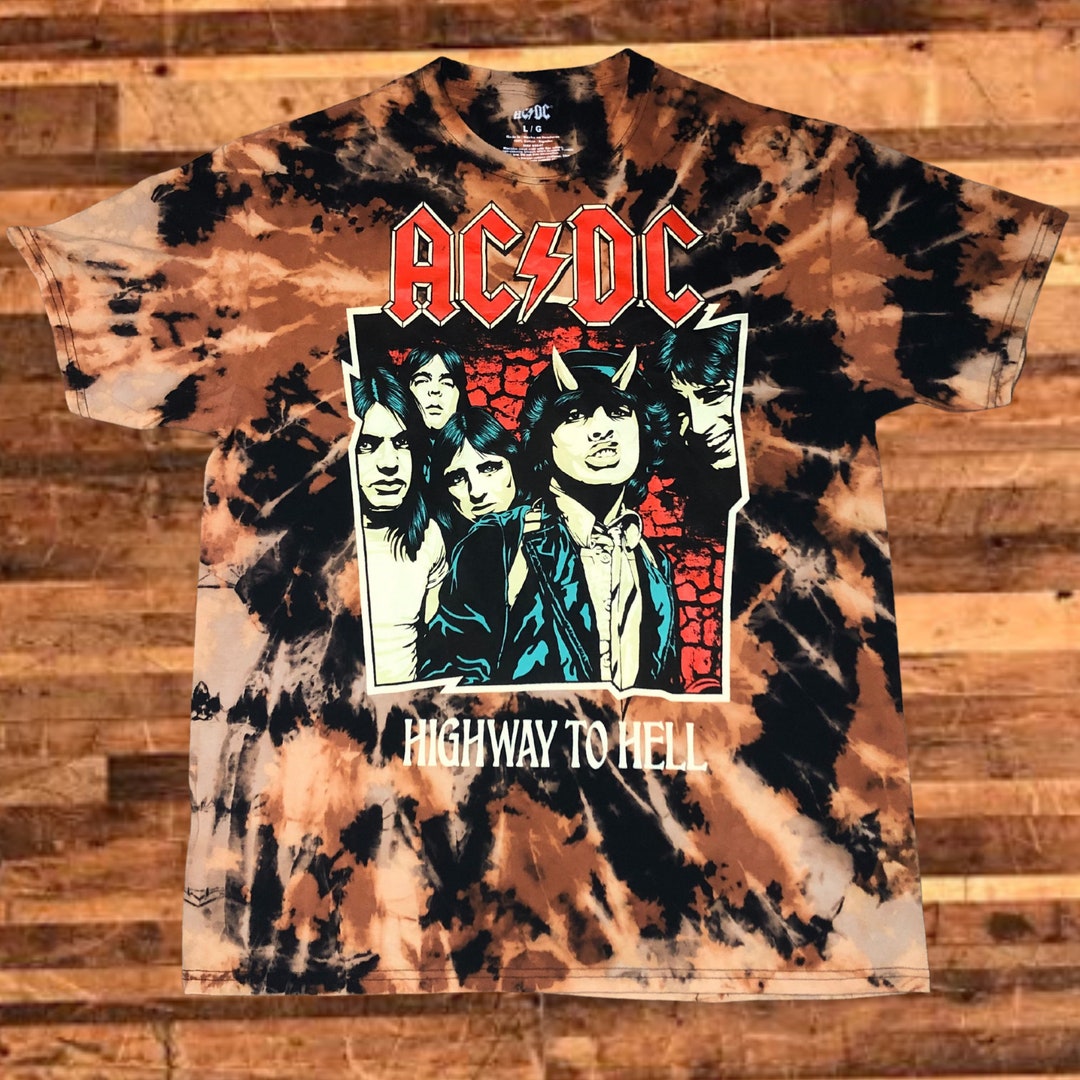 Custom Hand Made AC/DC ACDC Band - Highway to Hell - Short Sleeve Tie ...
