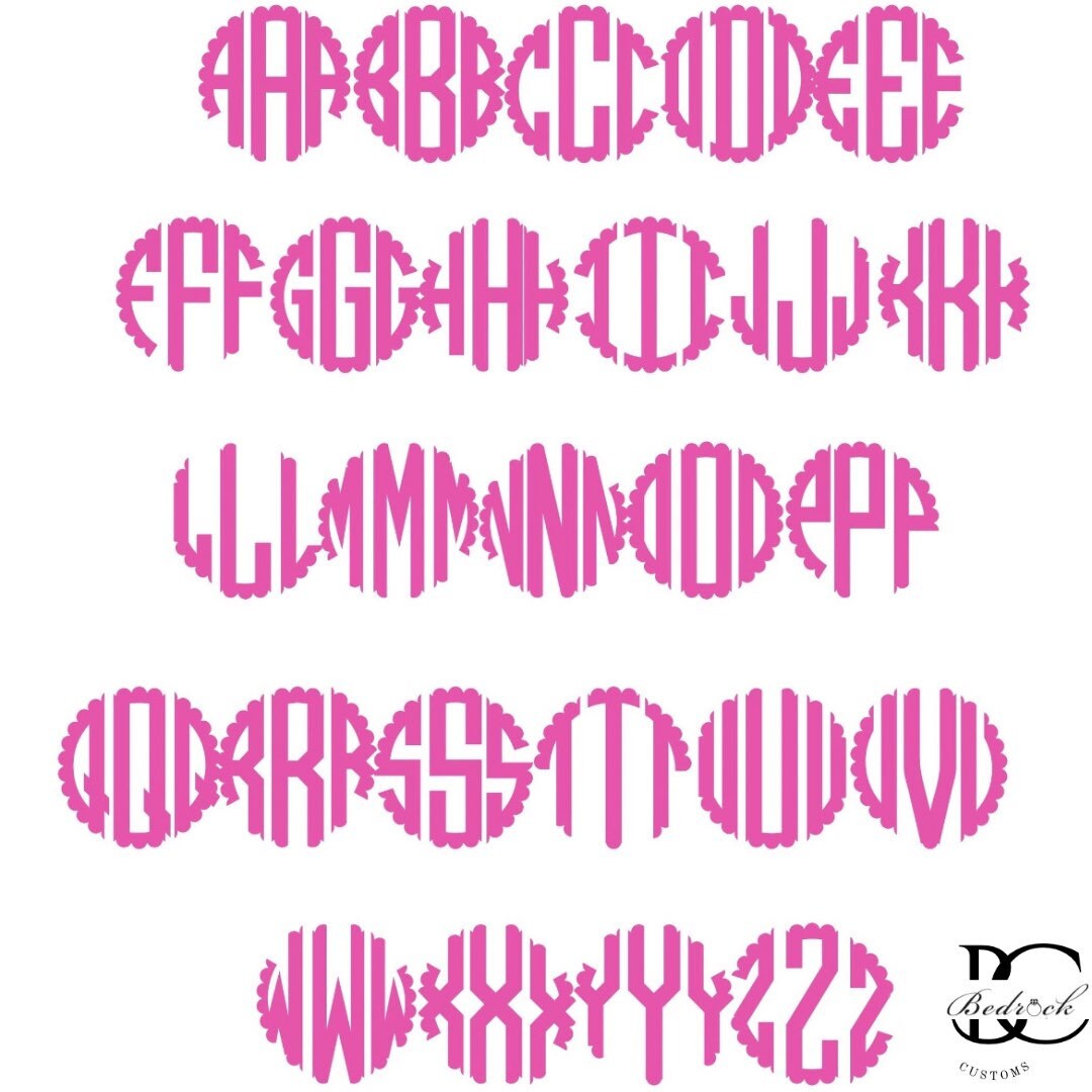 Customized Scalloped Monogram Decal - Etsy