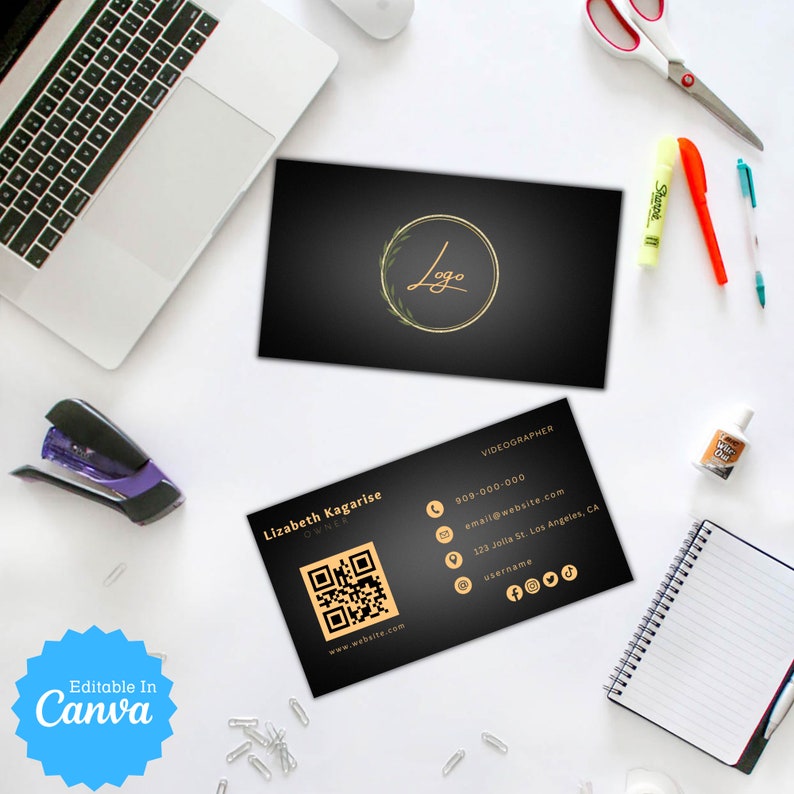 Digital Business Card QR Code Business Card Editable Canva Template digital-business-card-qr-code-business-card-editable-canva-template