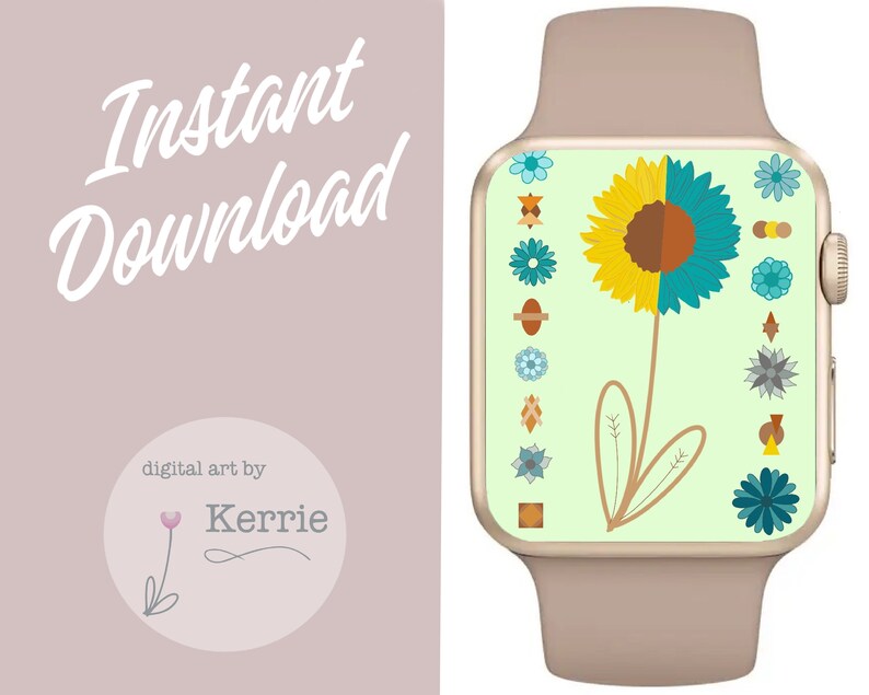 Sunflower Art Watch Wallpaper Apple Watch Background - Etsy