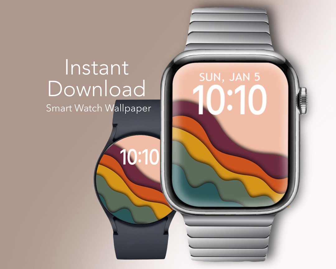 Retro Wavy Apple Watch Wallpaper: Vintage Sunset (digital Download) - Etsy