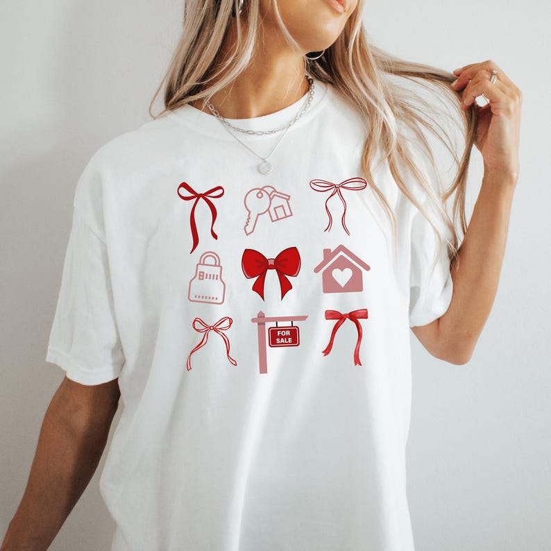 Realtor Heart Valentines Bow PNG: Real Estate Shirt Design (DIY) - Etsy