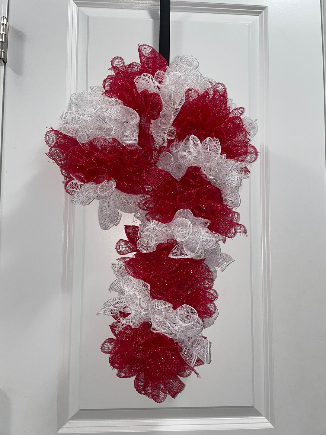 Candy Cane Christmas Wreath - Etsy