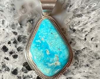 Navajo Handcrafted Sterling Silver Kingman Turquoise Pendant - Etsy