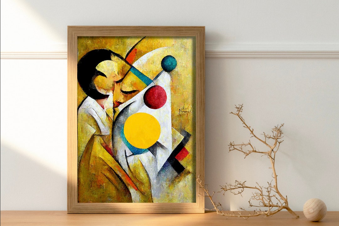 The Kiss Painting Abstract Kiss Painting Digital Print Cozy - Etsy