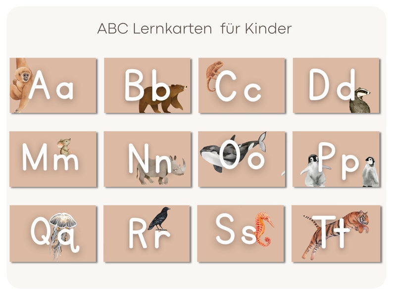 ABC Learning Cards Alphabet Learning Cards Elementary School Digital ...