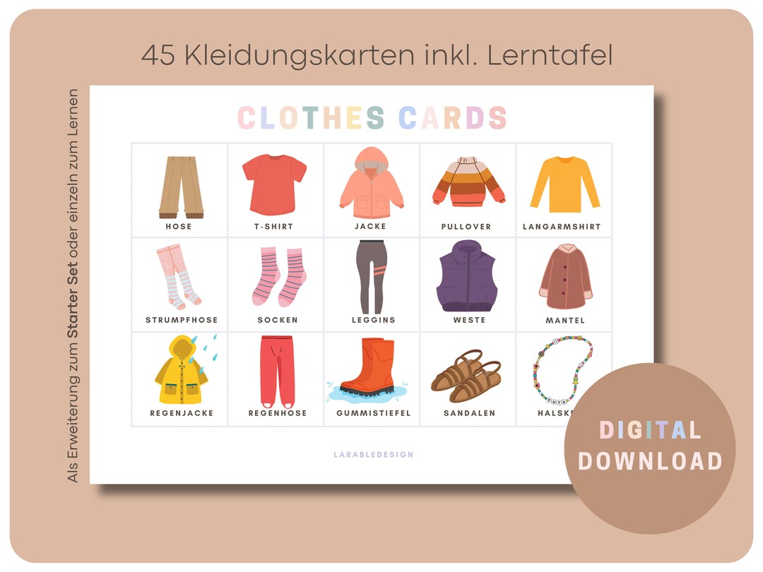 Clothing Routine Cards Children Labels Clothing Set 45 Cards Incl ...
