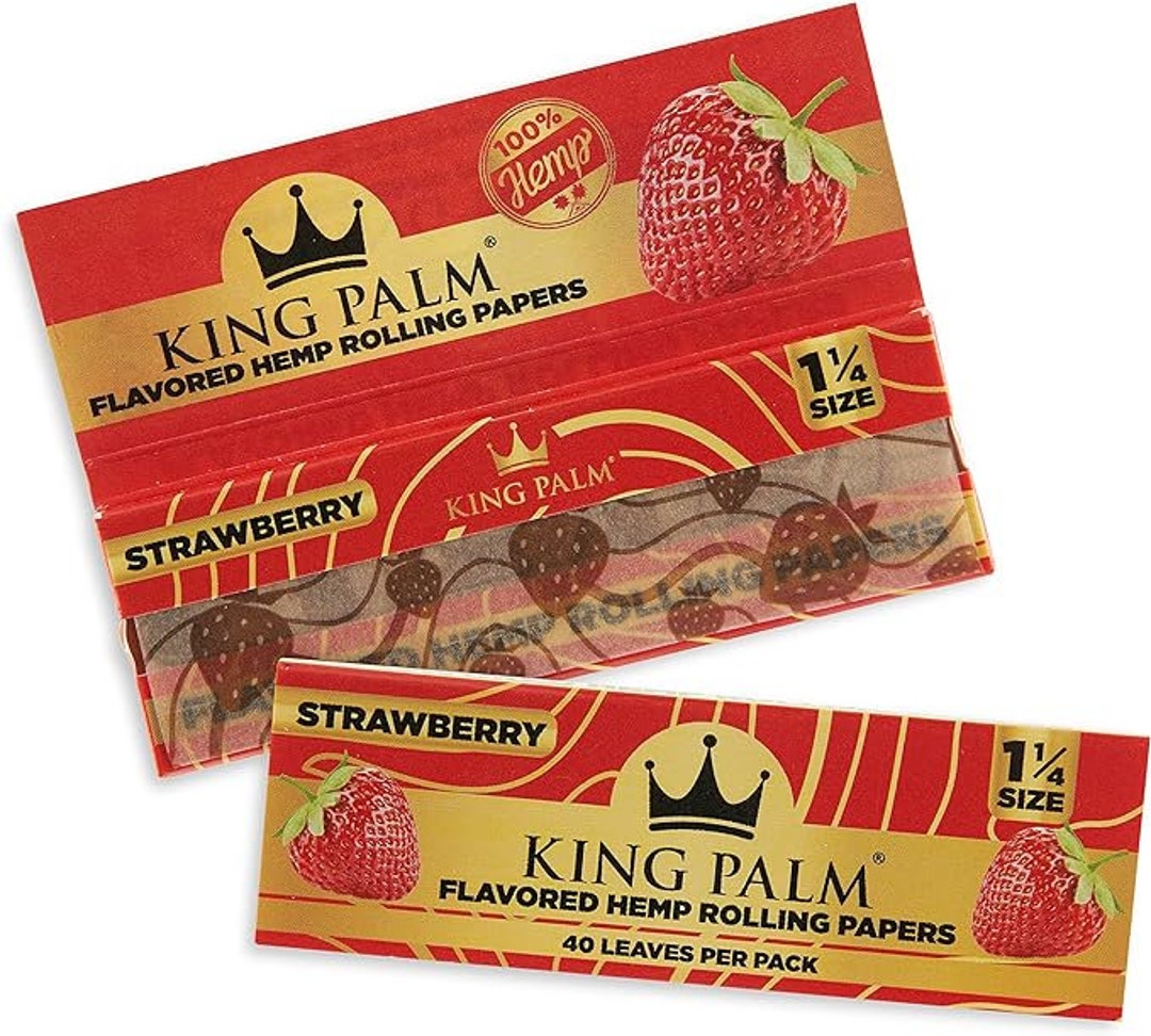 King Palm Strawberry Flavored Rolling Papers 1 1/4 Size 40 - Etsy