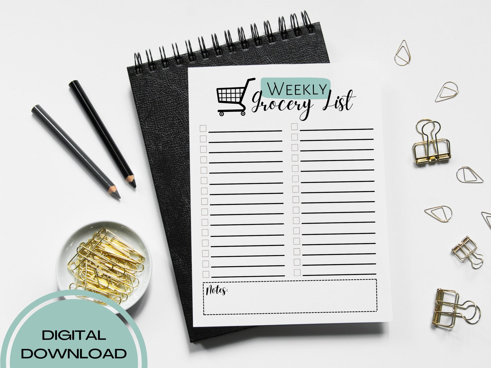 Printable Shopping List Spreadsheet | Grocery Checklist Instant ...