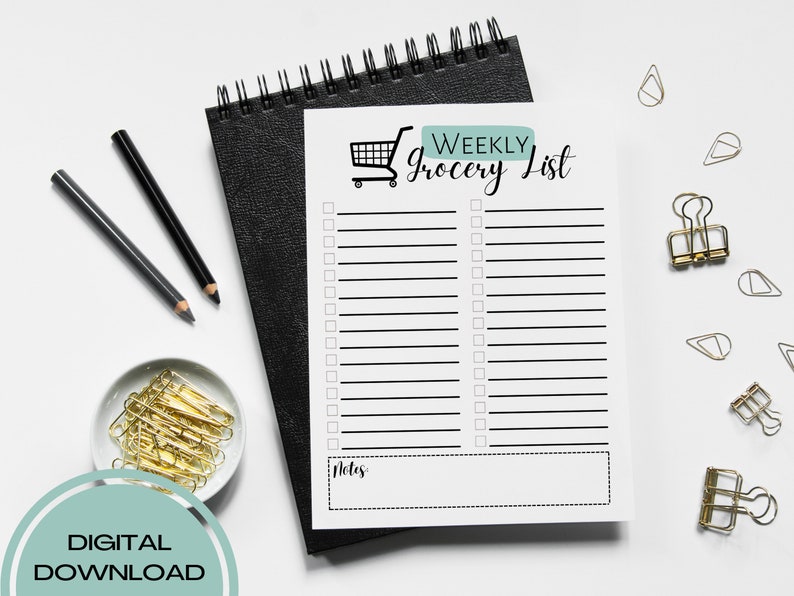 Printable Shopping List Spreadsheet | Grocery Checklist Instant ...