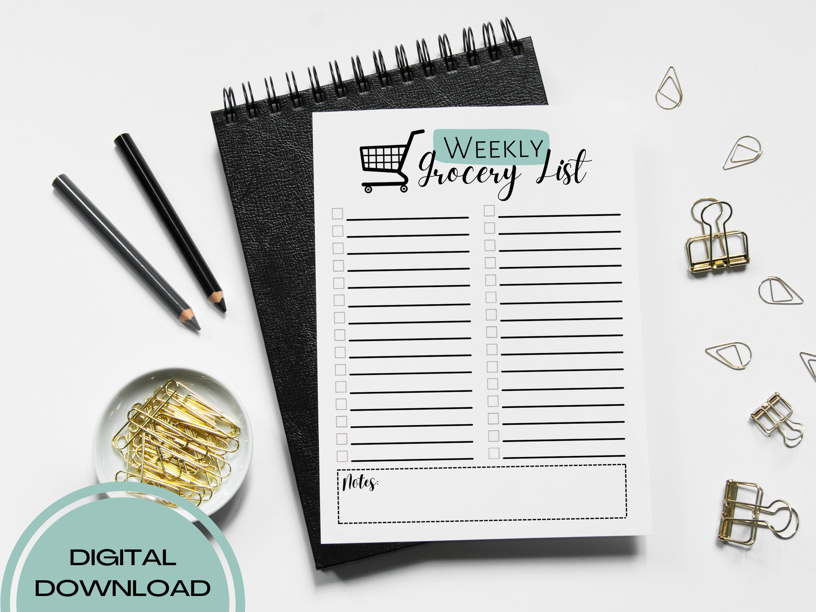 Printable Shopping List Spreadsheet | Grocery Checklist Instant ...
