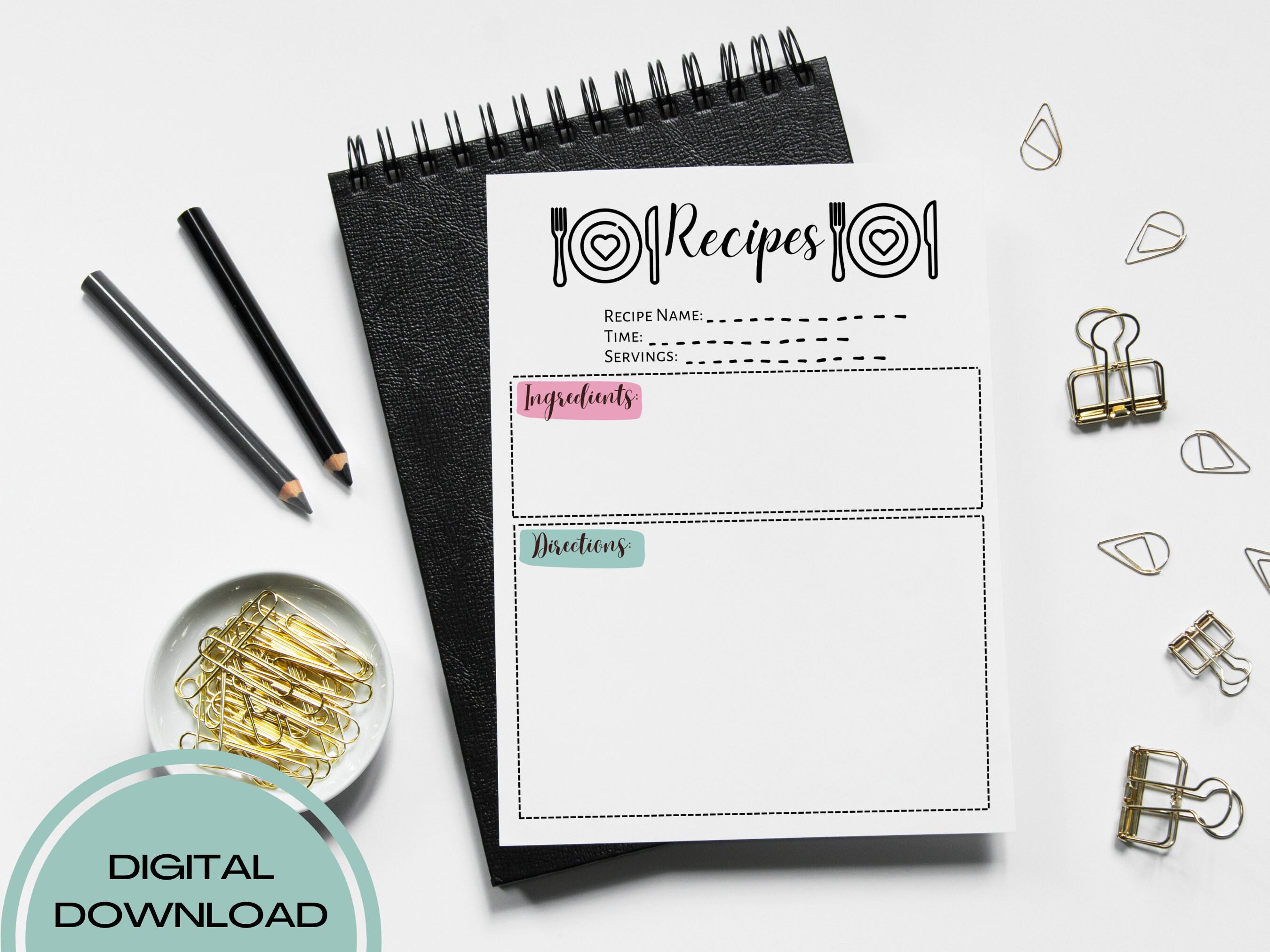 Printable Shopping List, Meal Planner, and Recipe Card Shopping List ...