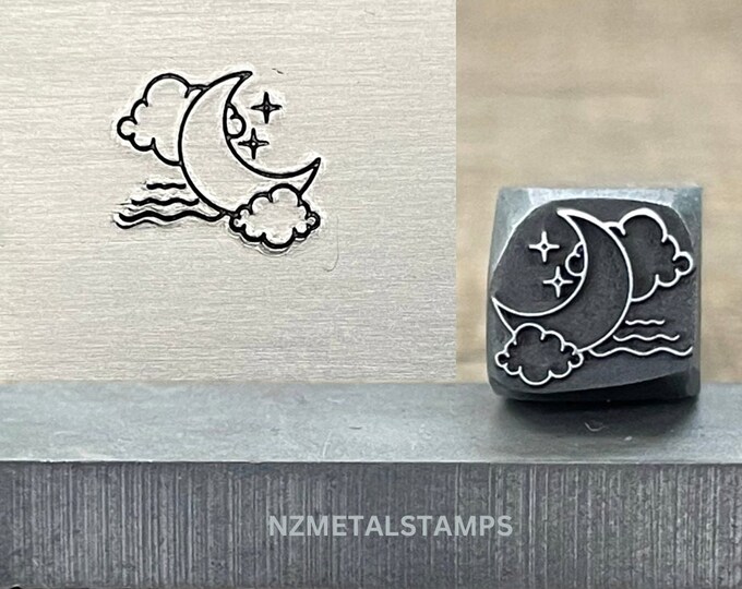 Moon and Clouds Metal Stamp, Sky Steel Stamp, Design Stamp - Etsy