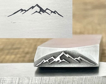 Cliff Top Metal Stamp, Mountains Edge Metal Stamp, Mountain Range Steel ...