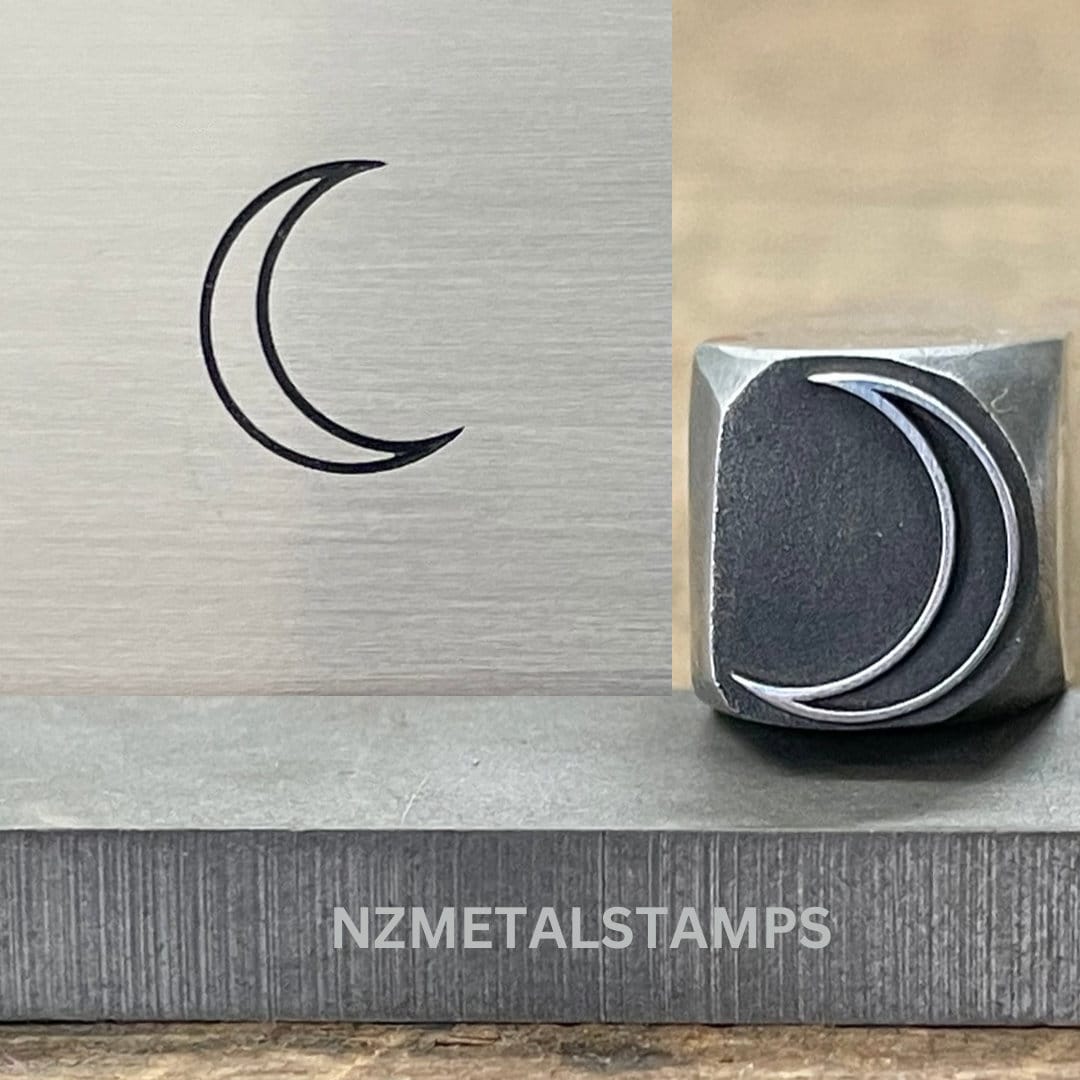 Crescent Moon Metal Stamp, Moon Steel Stamp, Moon Outline Design Stamp ...