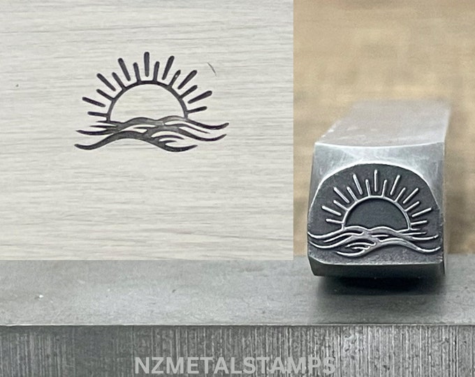 Sunrise Over Water Metal Stamp, Waves Steel Stamp, Lake Design Stamp ...