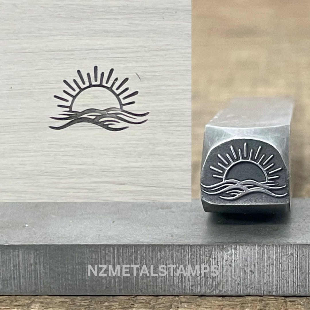 Sunrise Over Water Metal Stamp Waves Steel Stamp Lake Design - Etsy
