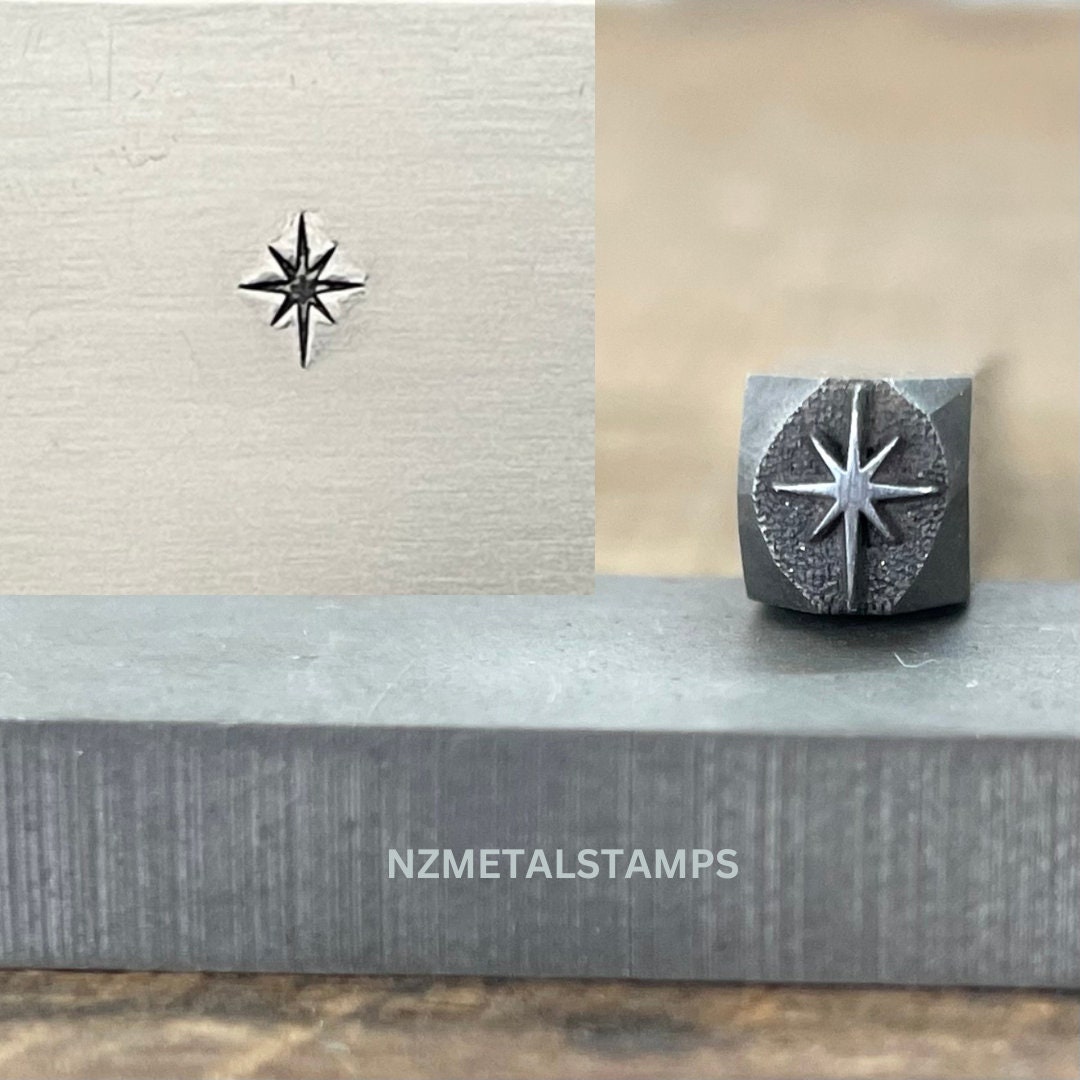 8 Point Star Metal Stamp, Twinkle Star Steel Stamp, Sparkle Design ...