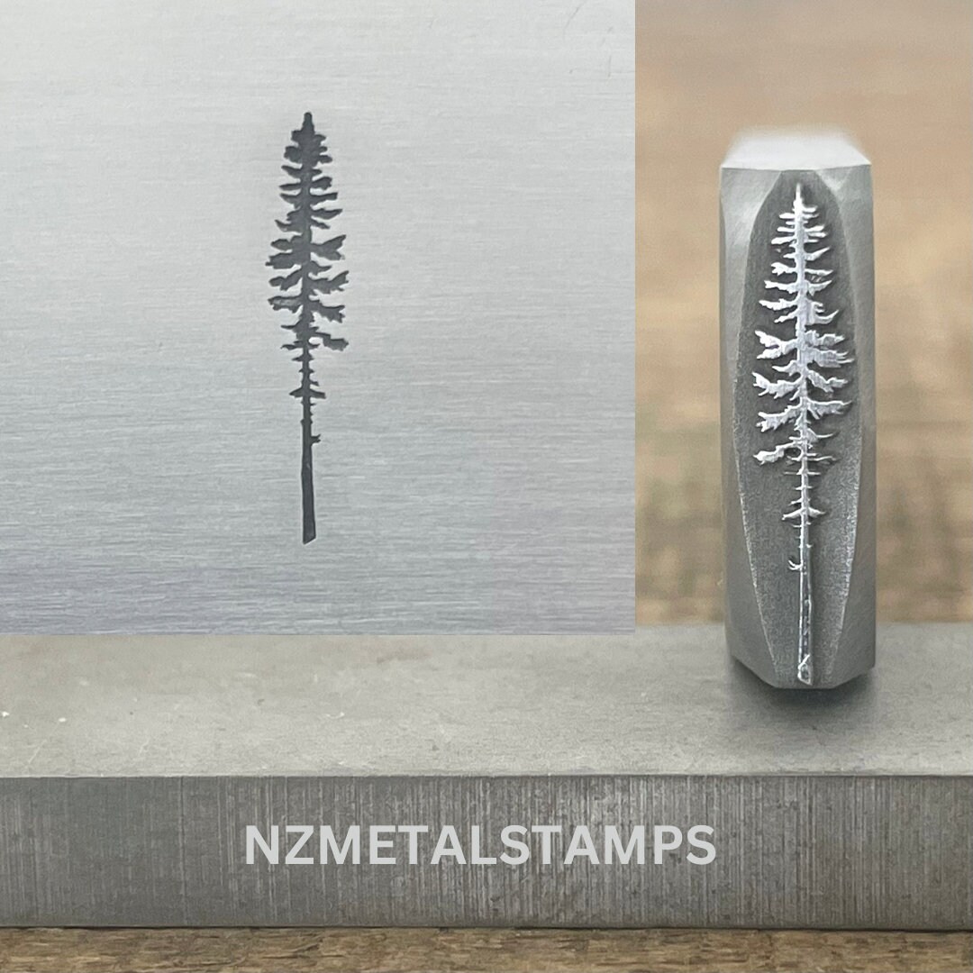 Tall Tree Metal Stamp, Pine Tree Steel Stamp, Tree Design Stamp - Etsy