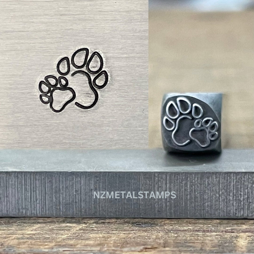 Double Paw Metal Stamp, Paw Steel Stamp, Dog Paw, Cat Paw Design Stamp ...